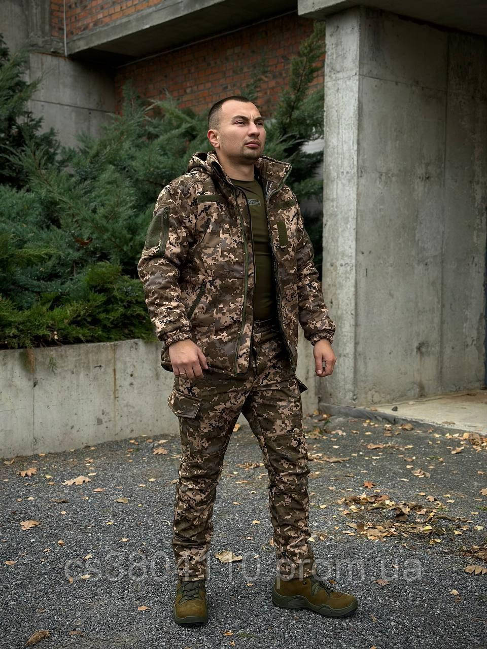 Зимний тактический костюм Soft Shell + Omni Heat Viking mm14 пиксель ...