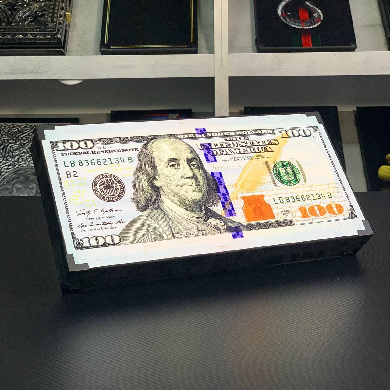 Нарди - гра, 40х20 см із металу та скла з УФ малюнком ДОЛАР (ID ...