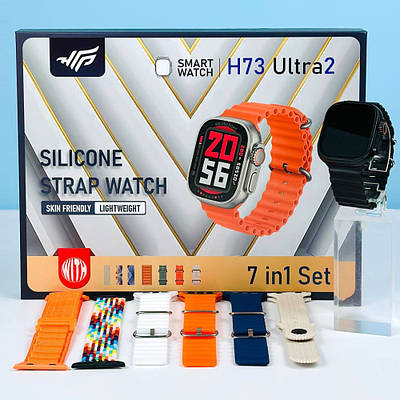 Набор Smart Watch H92 Ultra 3 с 7 ремешками + TWS и колонка Черный ...