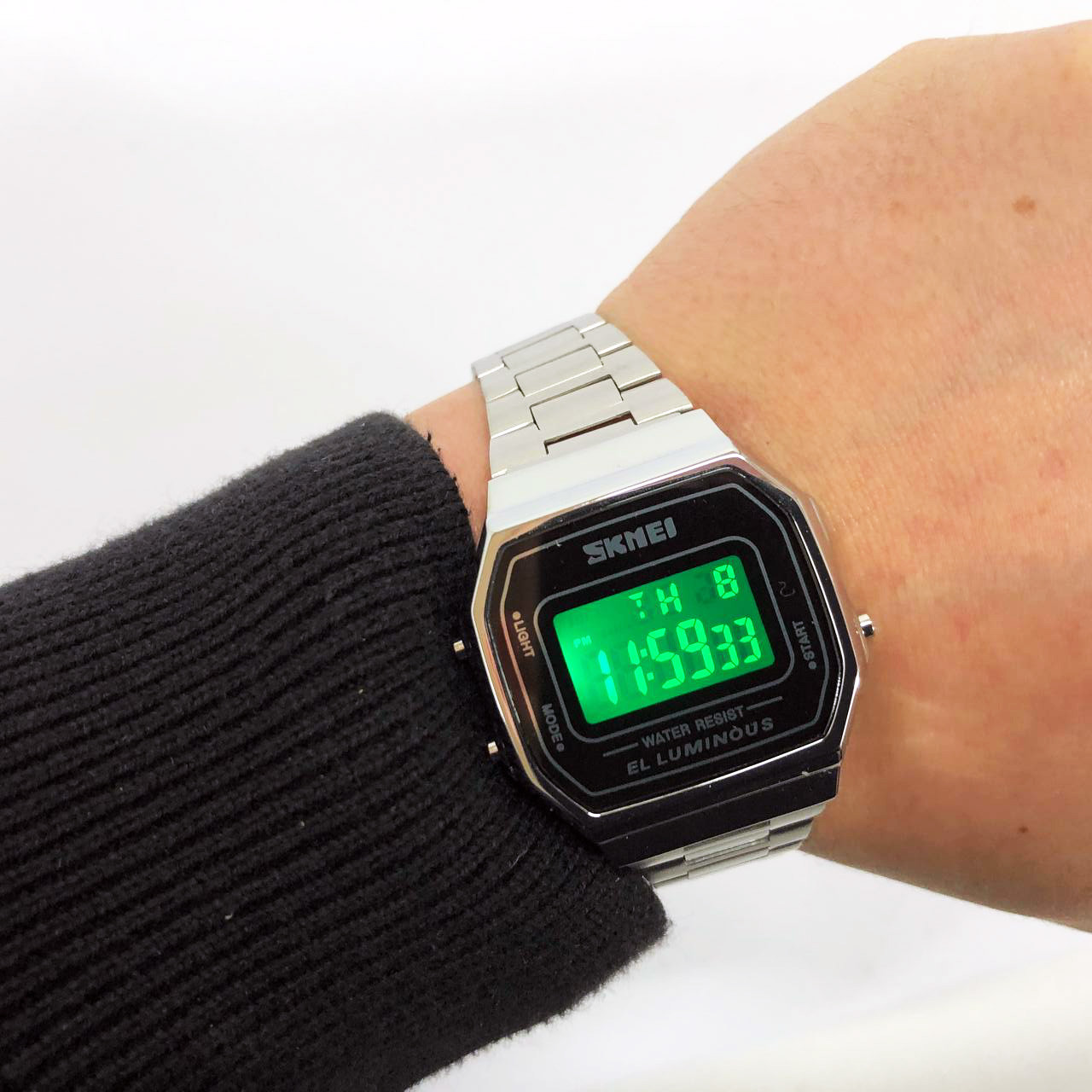 Часы квадратные Ретро SKMEI 1647SI, Часы спортивные армейские Мужские ...