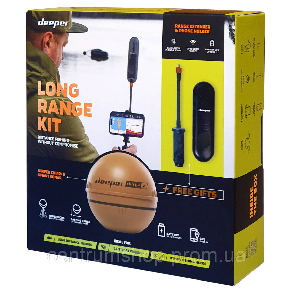 Ехолот Deeper Smart Sonar CHIRP+ 2 з розширювачем діапазону Range Extender (2198270472), 8725508 ...