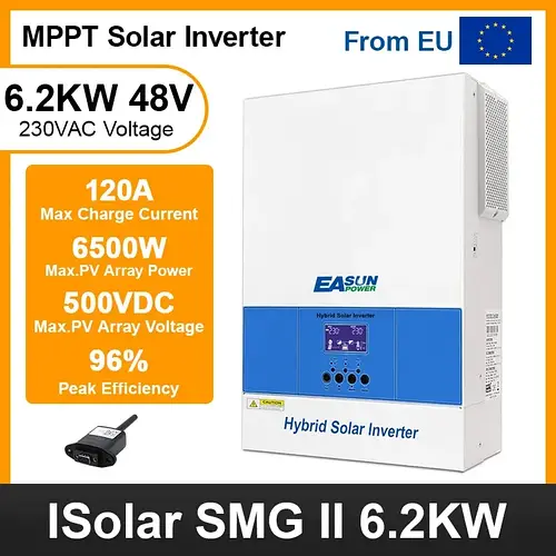 Гибридный инвертор EASUN 6.2KW 24V 100А с WiFi 6200KW (ID#2425524833 ...