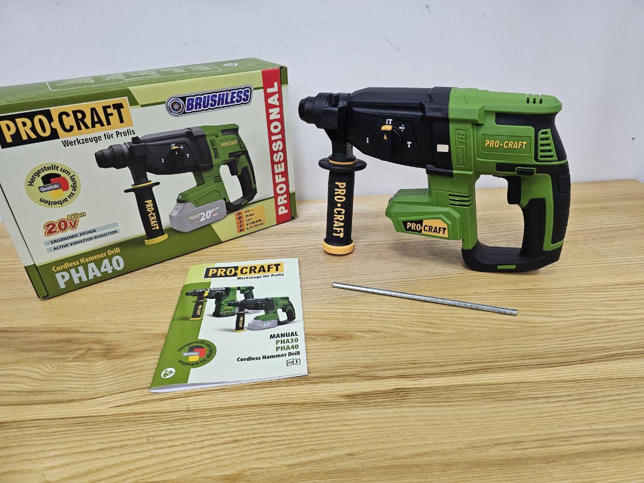 Безщітковий Акумуляторний Перфоратор ProCraft PHA40 2,6 Дж + Гарантія 36 місяців (ID#2425893514 ...