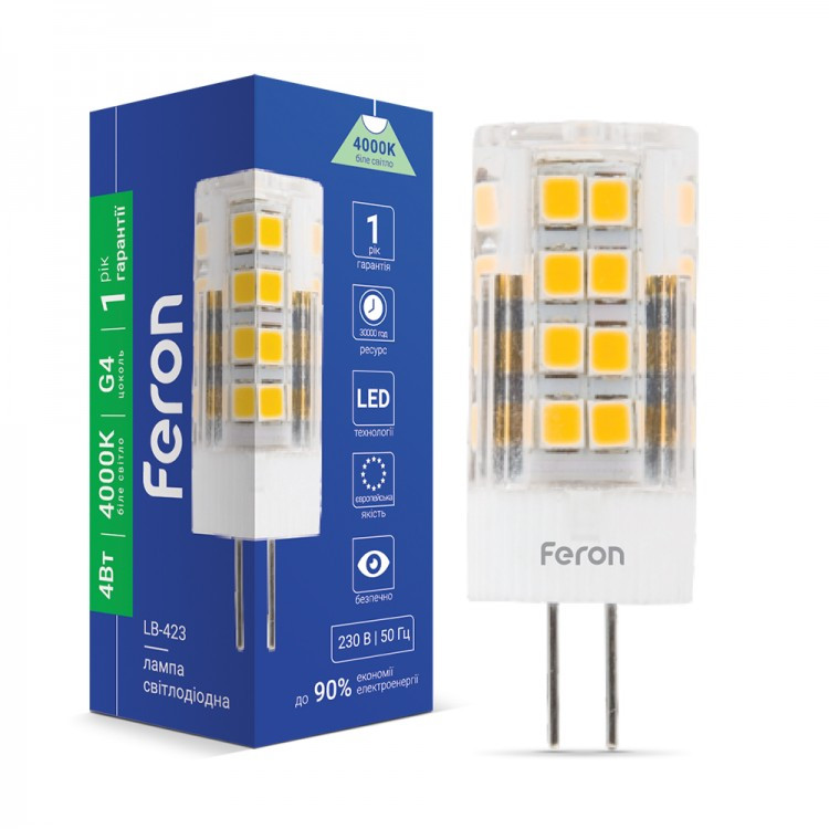 Світлодіодна лампа G4 LED Feron LB-423 4W 230V 2700K/4000K (капсула ...