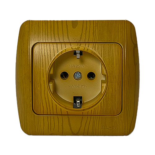 Розетка EL-BI ZIRVE Fixline 1-на з заземленням бук (501-010701-217) (ID#2426306843), цена: 89.10 ...