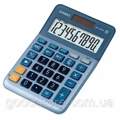 Калькулятор Casio MS-100EM-W-EP, блакитний (CALC-CAS-MS-100EM-W ...