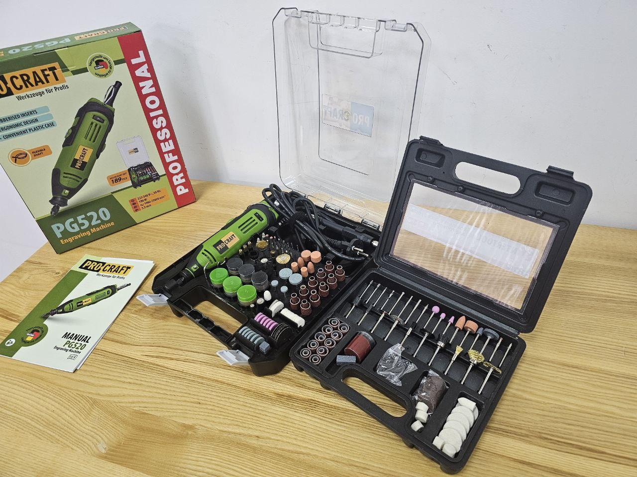 Качественный Гравер ProCraft PG520 + 290 шт. Насадок + Гибкий вал ...