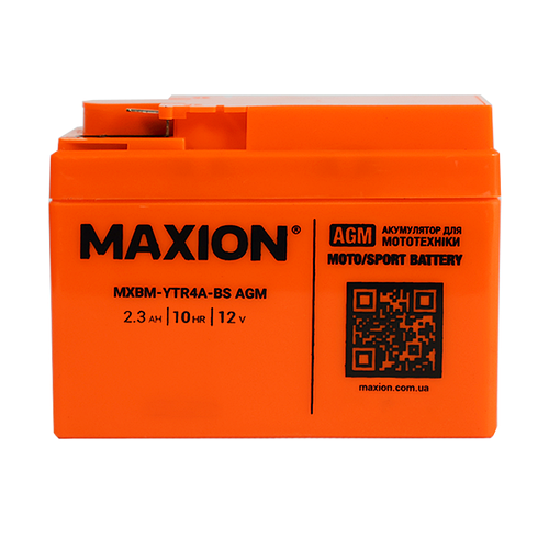 Мото аккумулятор MAXION AGM MXBM-YTR4A-BS 12V 2.3Ah 30A R+ MXBM-YTR4A ...