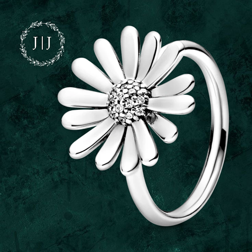 Срібна каблучка "Ромашка" Pandora (Пандора) 198817C01 (ID#2427325928 ...