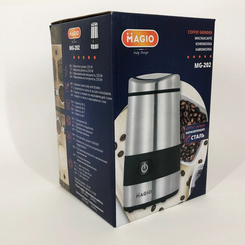 Млин побутовий для перемелювання кави MAGIO MG-202 250 Вт, Кавомолка потужна, Кавомолка з EI-843 ...