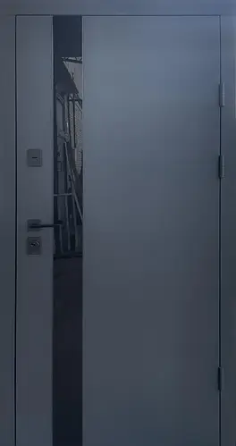 Вхідні двері Qdoors Стріт Елегант метал Антрацит 7021 фарба/МДФ біле ...