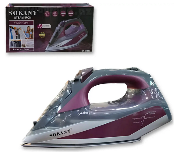 Електрична парова праска Sokany SK-11019, потужність 2400 Вт, функція крапля-стоп (ID#2430478341 ...