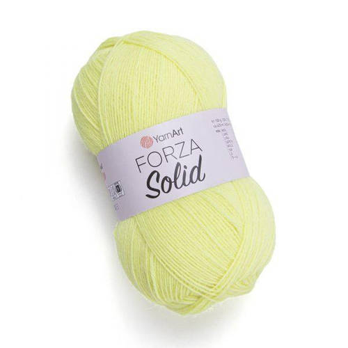 YarnArt FORZA SOLID (Форза Солід) № 4632 світло-жовтий (Пряжа напіввовна, нитки для в'язання ...