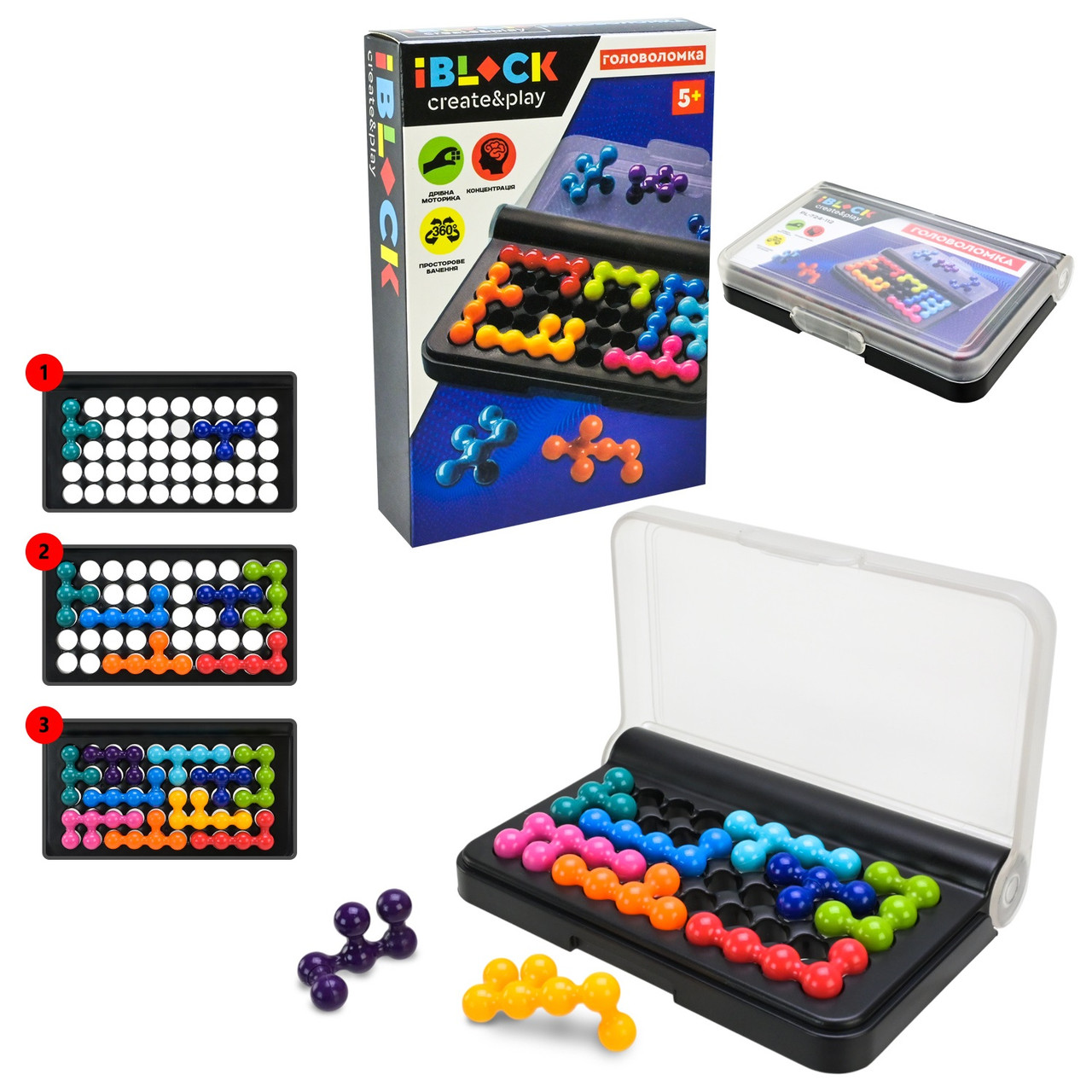 Игровая головоломка Iblock с разноцветными фигурками разных форм из ...