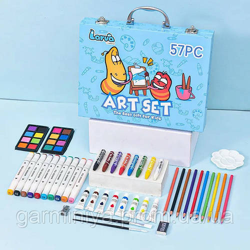 Набор юного художника Art Set 57 цветные карандаши фломастеры краски ...