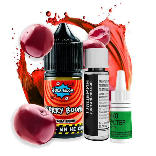 Набор для самозамеса солевой Sour Boom 15 мл (Cherry boom Вишня, 0-50 ...