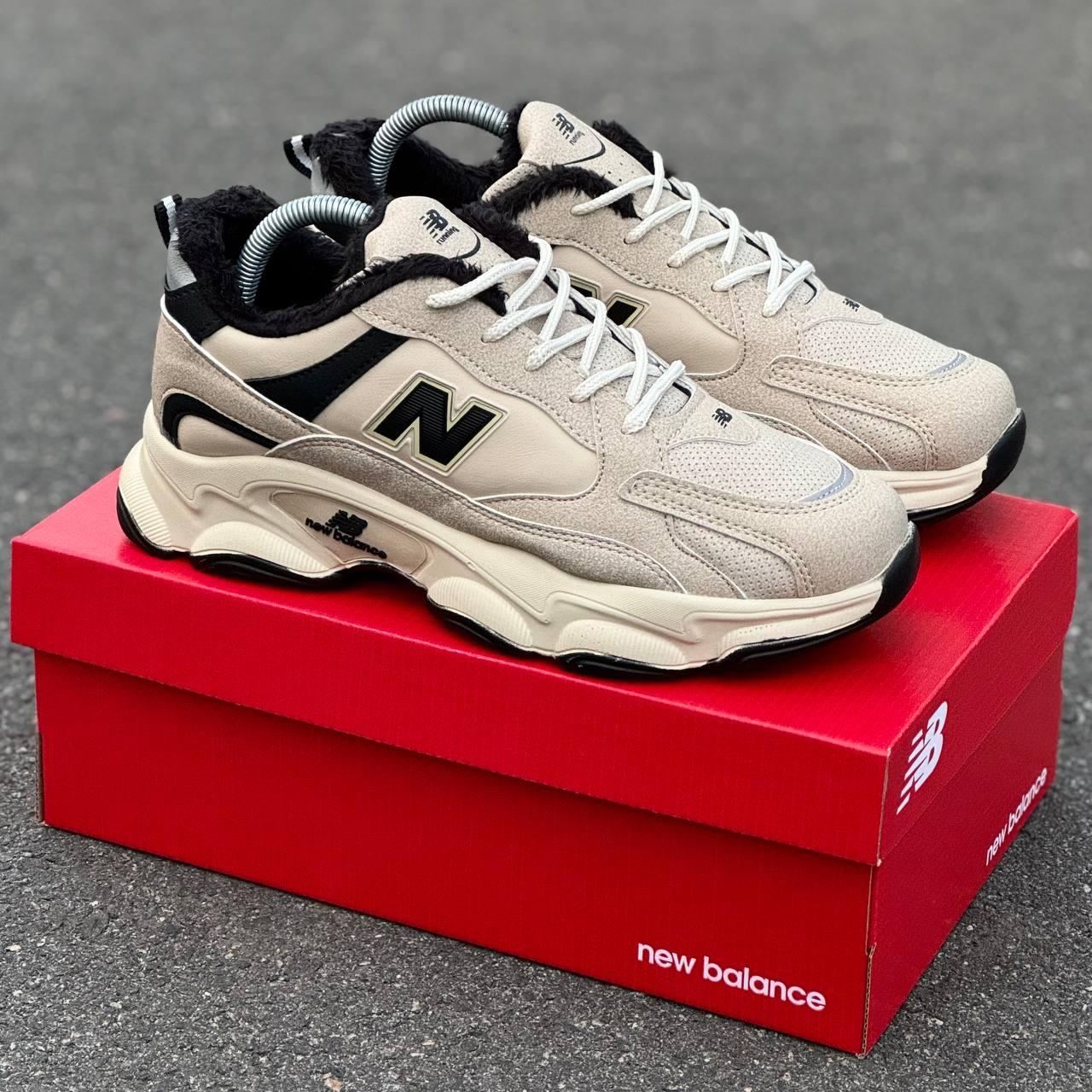 Мужские зимние кроссовки New Balance с мехом бежевые Нью Беленс 40 - 41 ...