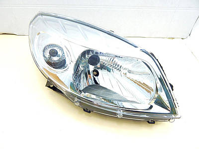 Фара передняя RENAULT SANDERO 08-13 правая, хром EuroEx EX-33877 ...