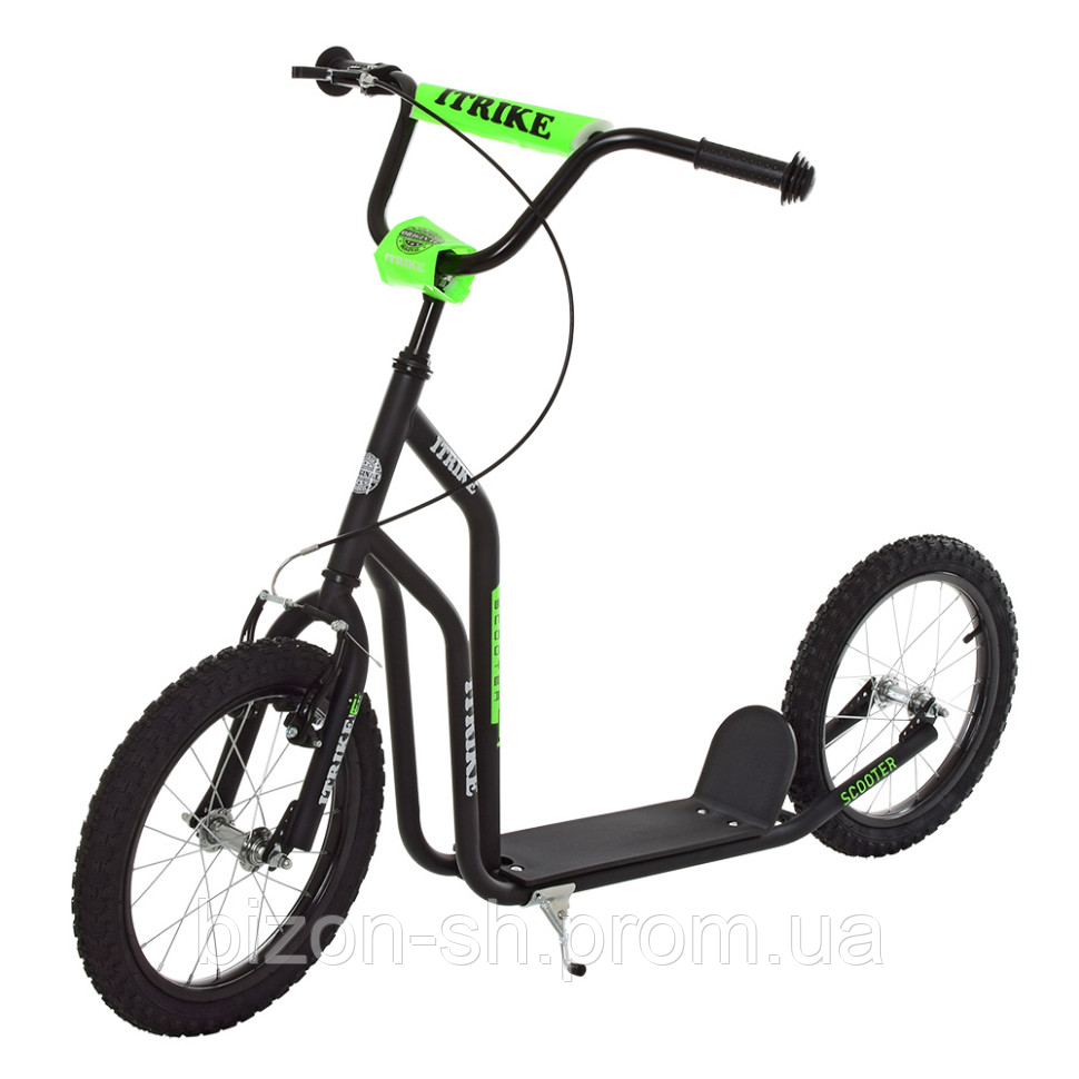 Самокат iTrike SR 2-044-B городской для подростков с стальной рамой и большими колесами 406 мм ...
