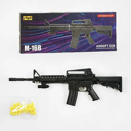 ТОР! Автомат M 16 B (12) на пульках, лазерный прицел, разборная ...