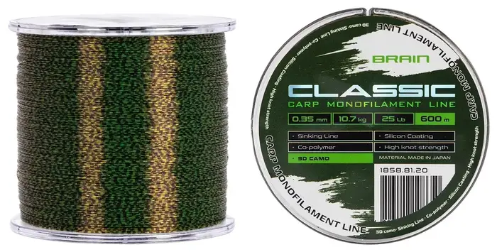 Леска Brain Classic Carp Line 3D (camo) 600m 0.35mm 25lb 10.7kg (ID ...
