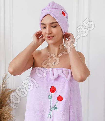 Рушник-халат жіночий з чалмою шапкою Мікрофібра преміум (ID#2194945774), ціна: 320 ₴, купити на ...