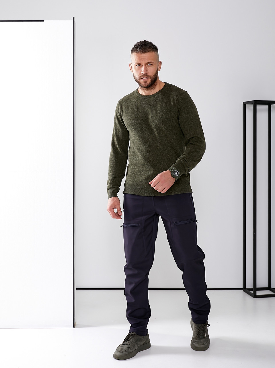 Чоловічі зимові штани Tailer з тканини Soft-Shell із чотирма кишенями на блискавці (ID ...