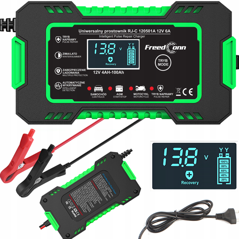 Интеллектуальное зарядное устройство импульсное FREEDCONN RJ-C 120501A ...