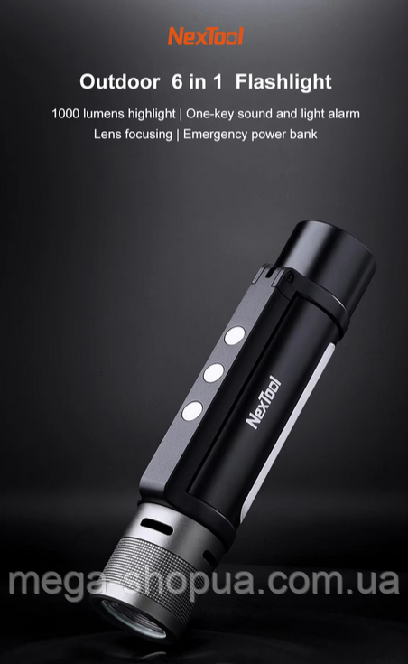 Оригинальный многофункциональный фонарик с зумом и магнитом 6в1 Xiaomi NexTool, встроенная ...
