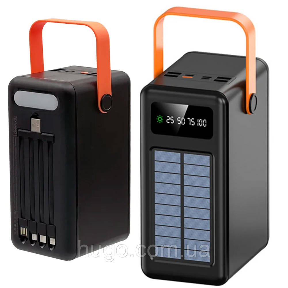 Повербанк 160000мАч із сонячною панеллю, 4хUSB + 4 перехідники, JS ...
