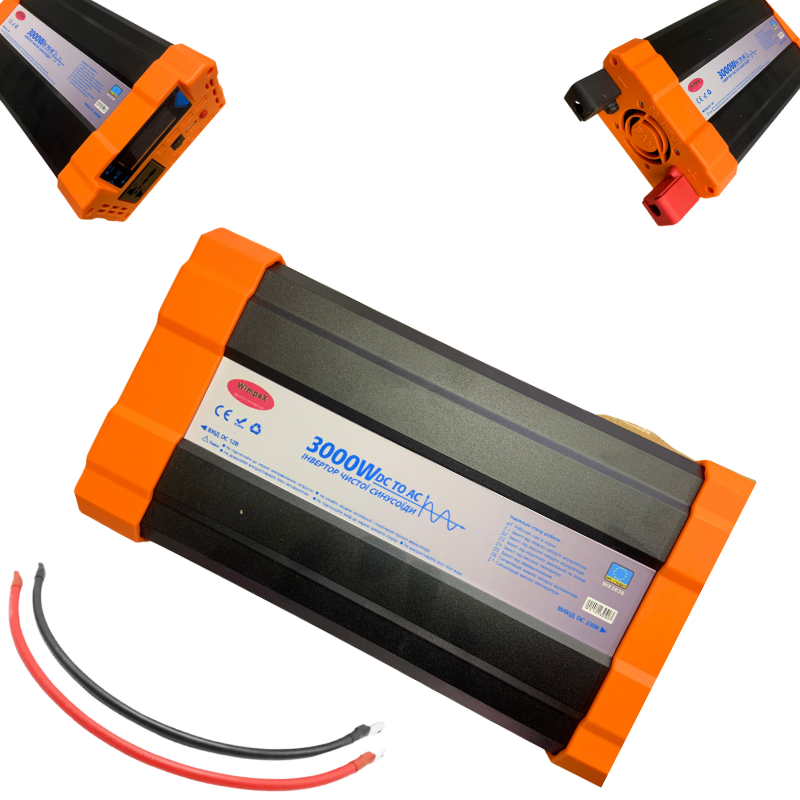 Инвертор 12 220 3000 вт чистый синус WimPex преобразователь с 12 на 220 вольт для дома авто ...