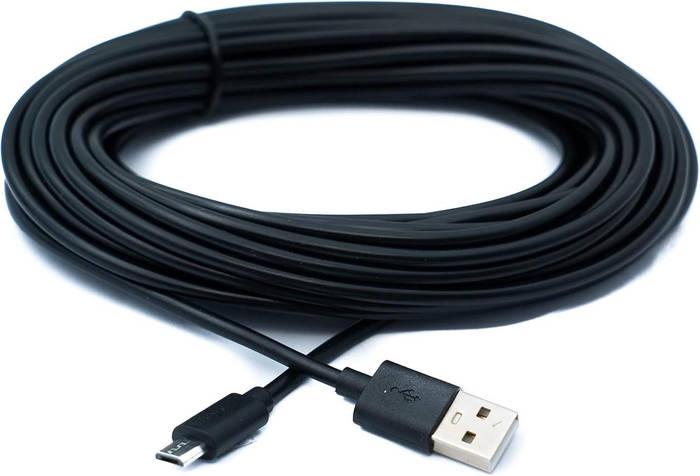 Кабель System-S USB 2.0 10 м Micro B plug to type A plug charging cable ...