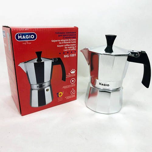 Кавоварка гейзерна мокко Magio MG-1001 150 мл, Кавоварка для приготування FH-162 гейзерного типу ...