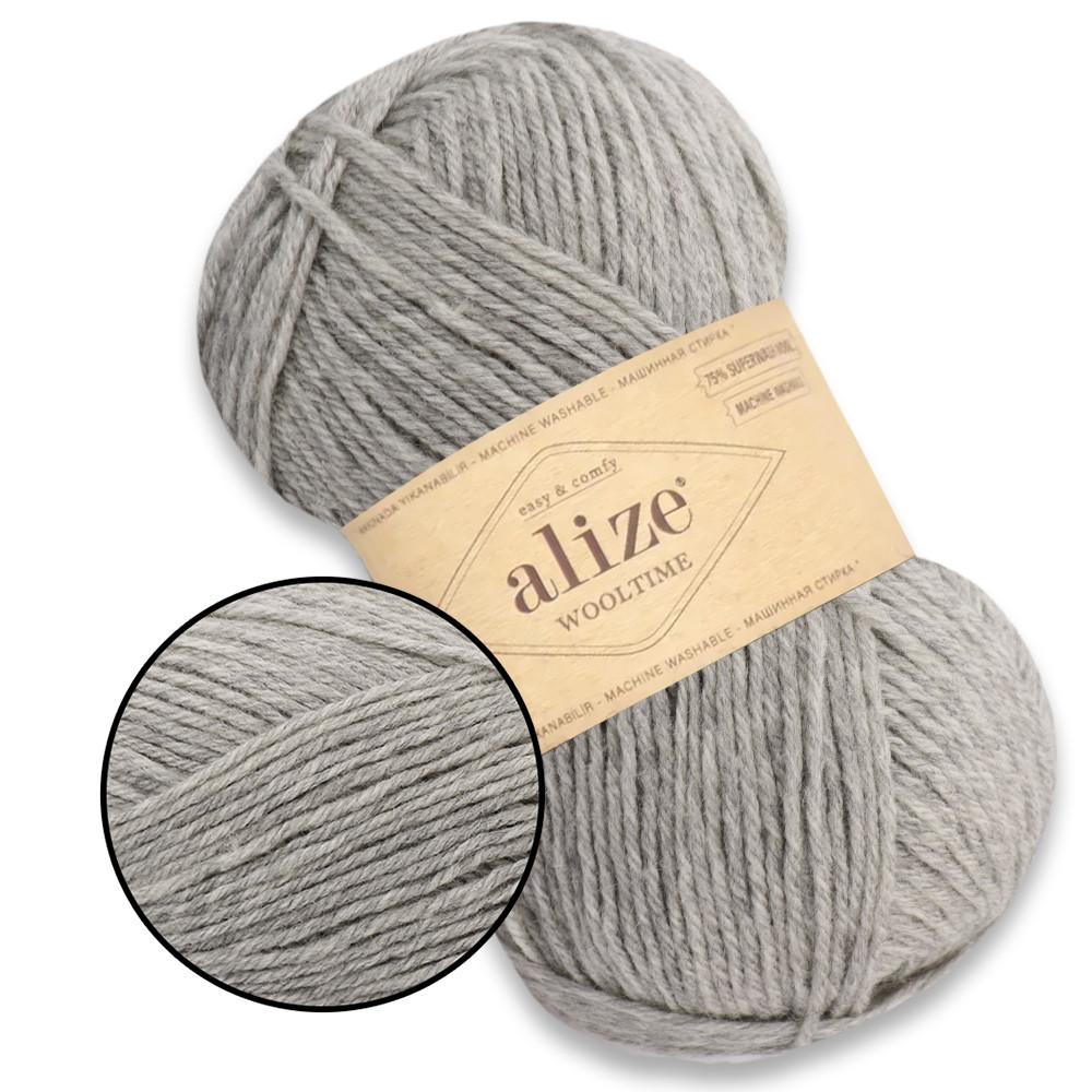 Alize Wooltime, Світло-сірий №208 - купити інтернет-магазин товарів для рукоділля Україна. Опт ...