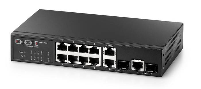 Комутатор Edge-core ES3510MA (L2, 8x10/100Base-T, 2x1G SFP/RJ45 ...