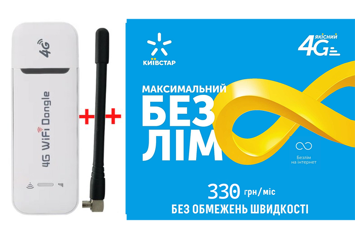 Высокоскоростной модем USB WI-FI 3G/4G LTE TianJie +1 антенна 4 db+Подарок - симкарта для ...