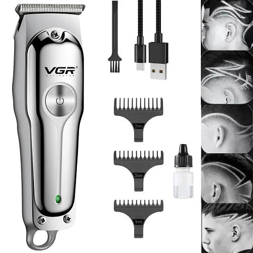 Бездротова машинка для стрижки USB, VGR V-071 / Професійний тример-машинка для стрижки та ...