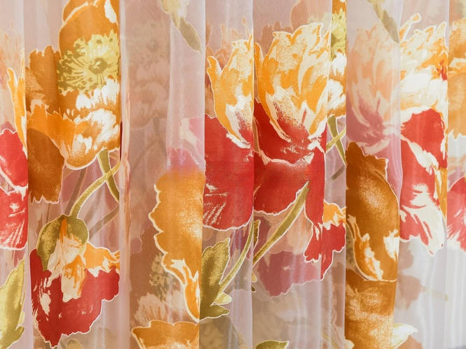 Тюль, штора легкая 280мм с цветами (відрізаємо потрібну довжину) (ID ...