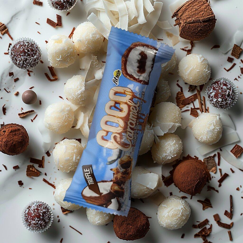 Батончик FitWin Coco Caramel No Sugar Added, 40 грамм Трюфель (ID#2445975404), цена: 33 ...