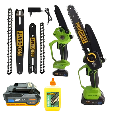 Акумуляторна безщіткова ланцюгова міні пила PROCRAFT PKA-44 Brushless 2АКБ 2/3А/год ЗП, ціна ...