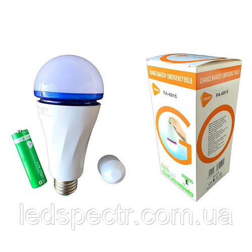 Лампочка с аккумулятором 18650 на патрон Е27 15Вт 6500К Fa 6915 (ID ...