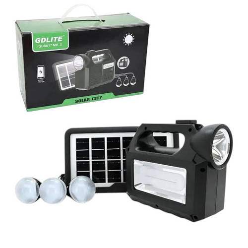 Многофункциональный LED фонарь 3 лампочки GDLITE GD-8017M с солнечной ...