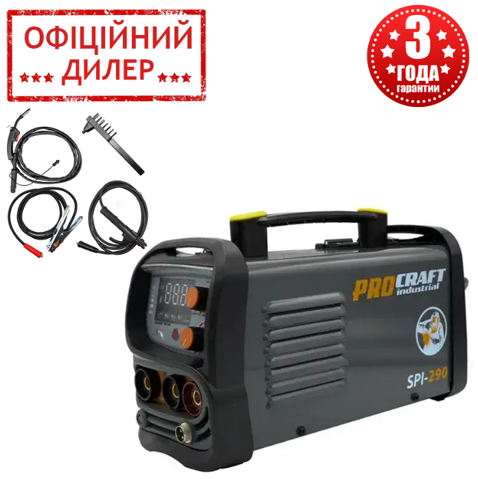 Профессиональный инверторный полуавтомат сварочный Procraft STP SPI290 (20-130 А, 3.8 кВт ...