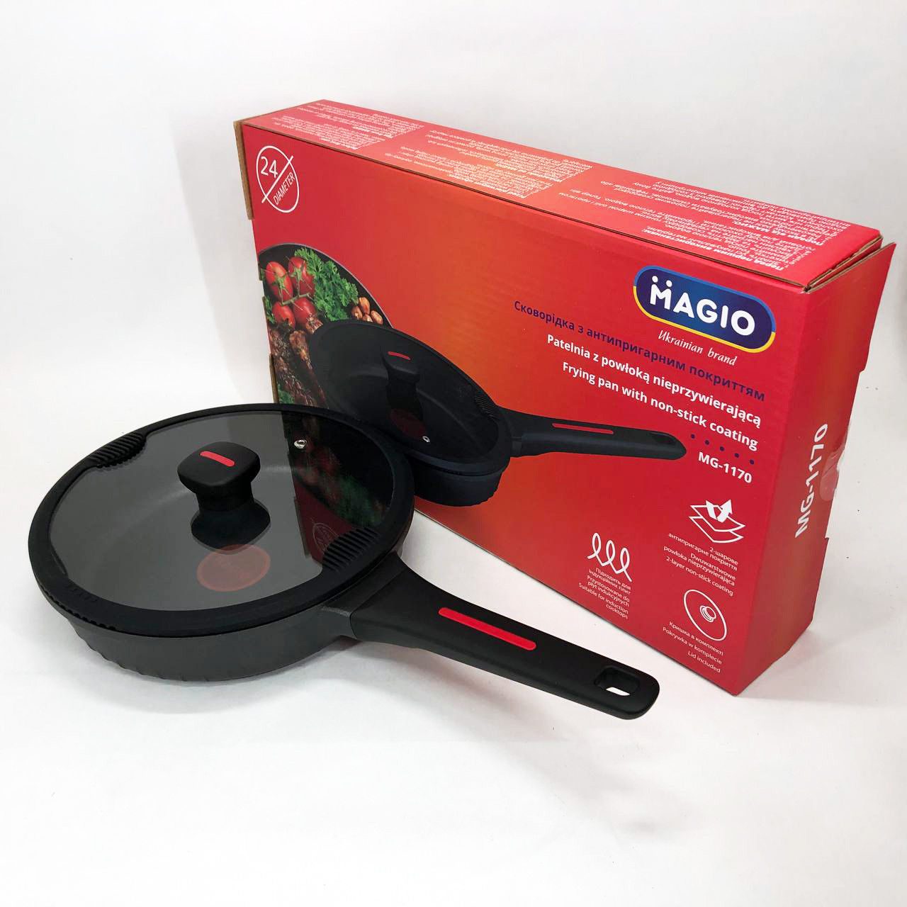 Довговічні сковорідки Magio MG-1170 24см, Сковорідка для індукційних JK-160 варильних панелей ...