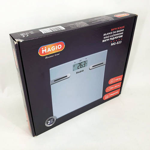 Стильні підлогові ваги MAGIO MG-833 до 150 кг, стильний дизайн, функції контролю ваги і здоров'я ...