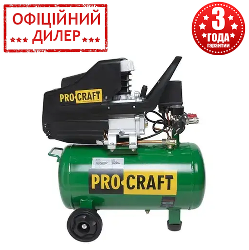 Повітряний компресор оливний Procraft STP 24 л (1800 Вт, 206 л/хв, 8 ...