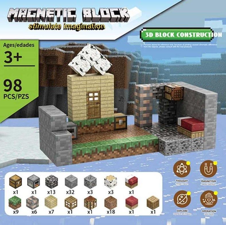 Купить Магнитный конструктор Magnetic Block Minecraft 98 деталей (Z 09 ...