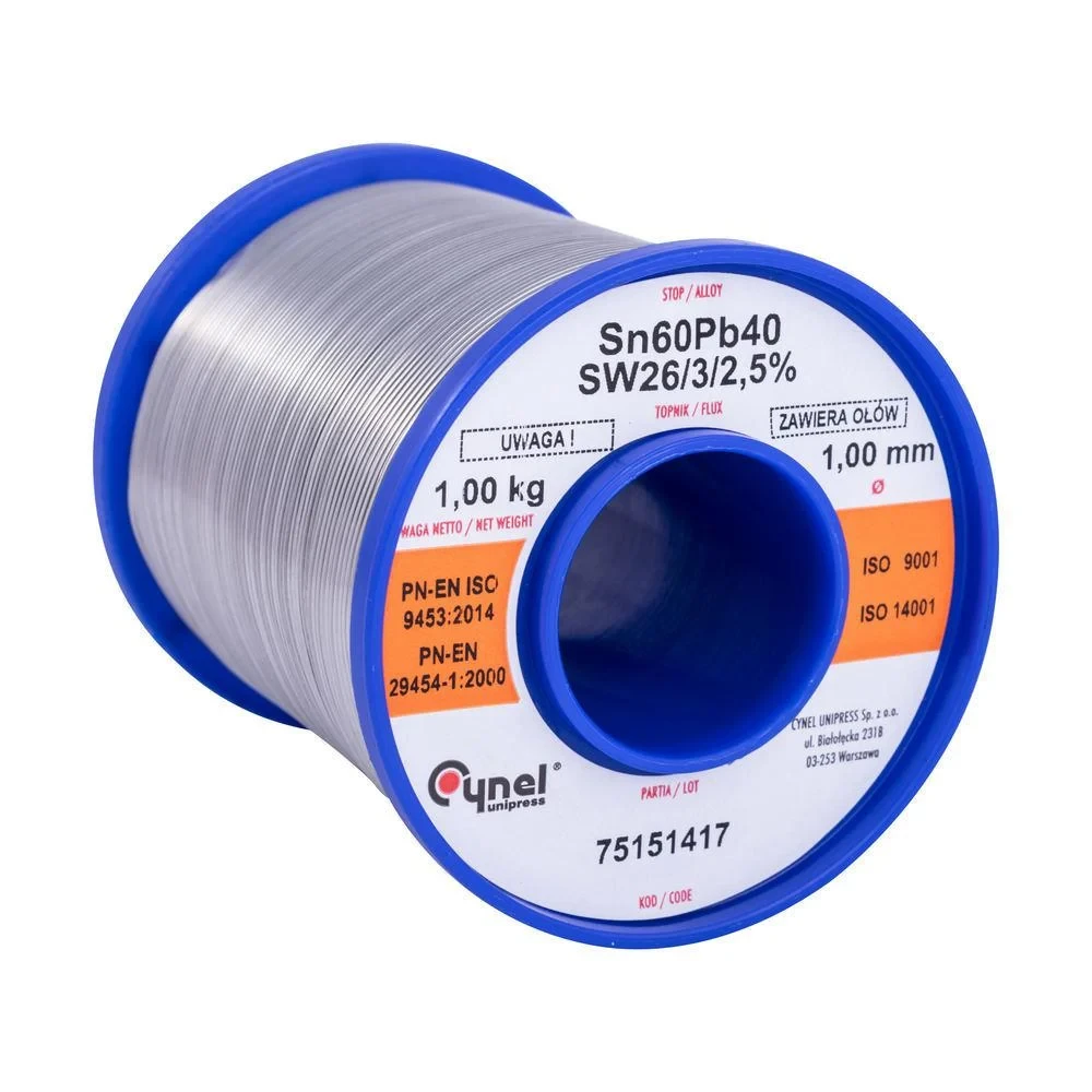 Припій Cynel з активним флюсом Sn60Pb40 1 кг діам. 1 мм: продаж, ціна у ...