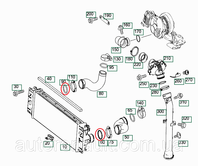 Купить Прокладка патрубка интеркулера на Мерседес Спринтер 906 2.2CDI ...