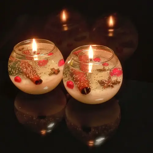 Декоративна гелева свічка Чародійка куля новорічна з корицею Id 625327394 ціна 350 ₴ купити